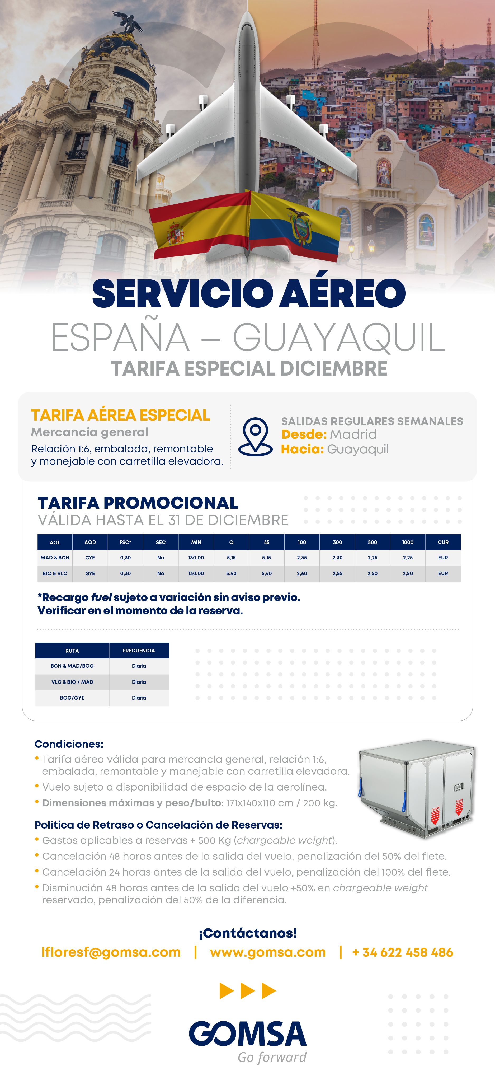 **OLO NETWORK** TARIFA AÉREA ESPECIAL ESPAÑA → GUAYAQUIL TODO DICIEMBRE ...
